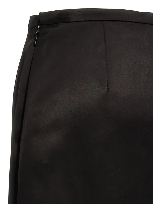 Saint Laurent Viscose Satin Pencil Skirt
