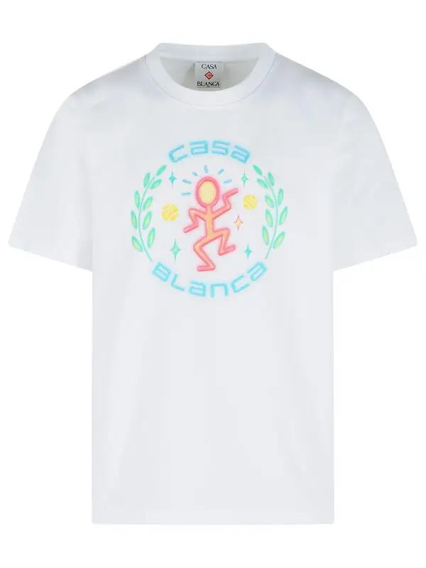 Casablanca Dance Joy' Cotton T-shirt - White