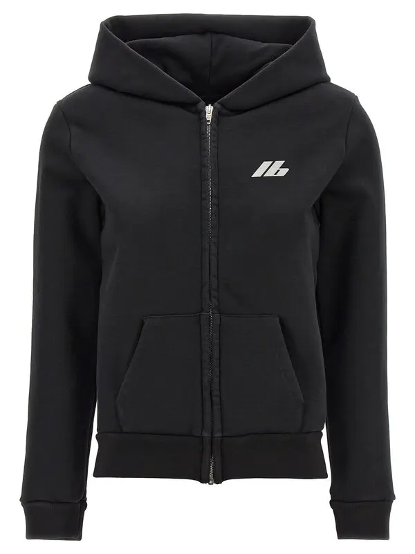 Balenciaga Logo Print Zip Up Hoodie
