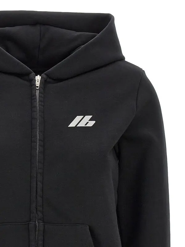 Balenciaga Logo Print Zip Up Hoodie