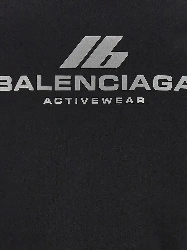 Balenciaga Logo Print Zip Up Hoodie