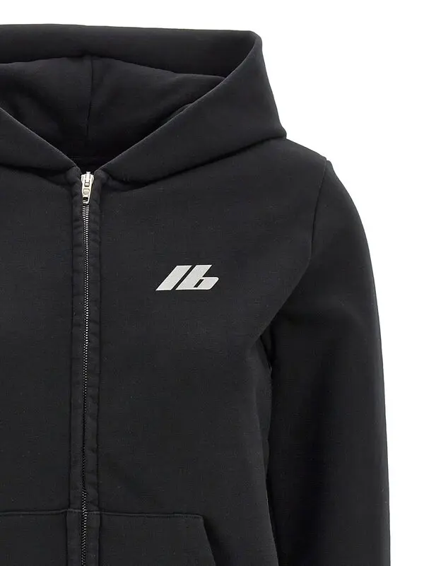 Balenciaga Logo Print Zip Up Hoodie