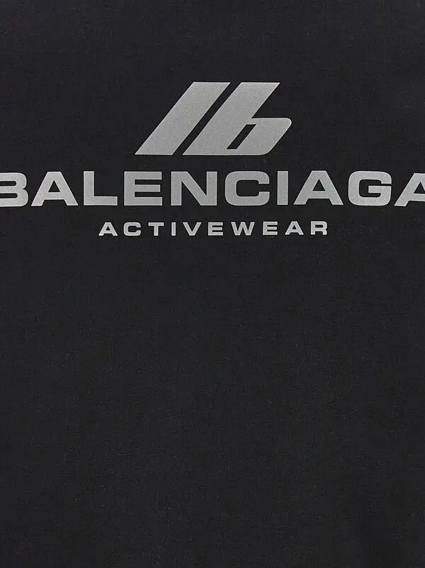 Balenciaga Logo Print Zip Up Hoodie