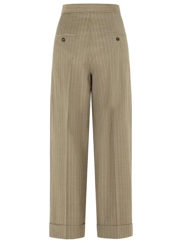 Max Mara Manet' Beige Virgin Wool Pants - Cream