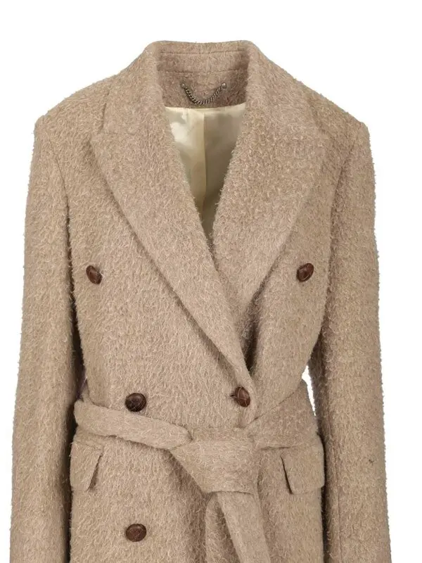 GOLDEN GOOSE Journey Collection Double-breasted Coat - Cream