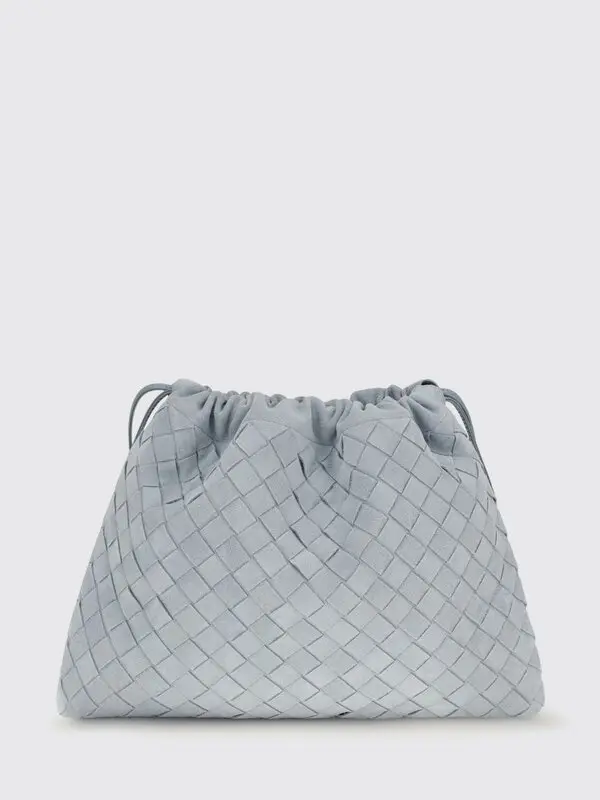 Bottega Veneta Dustbag Woven Calfskin Clutch With Drawstring Closure - Gold