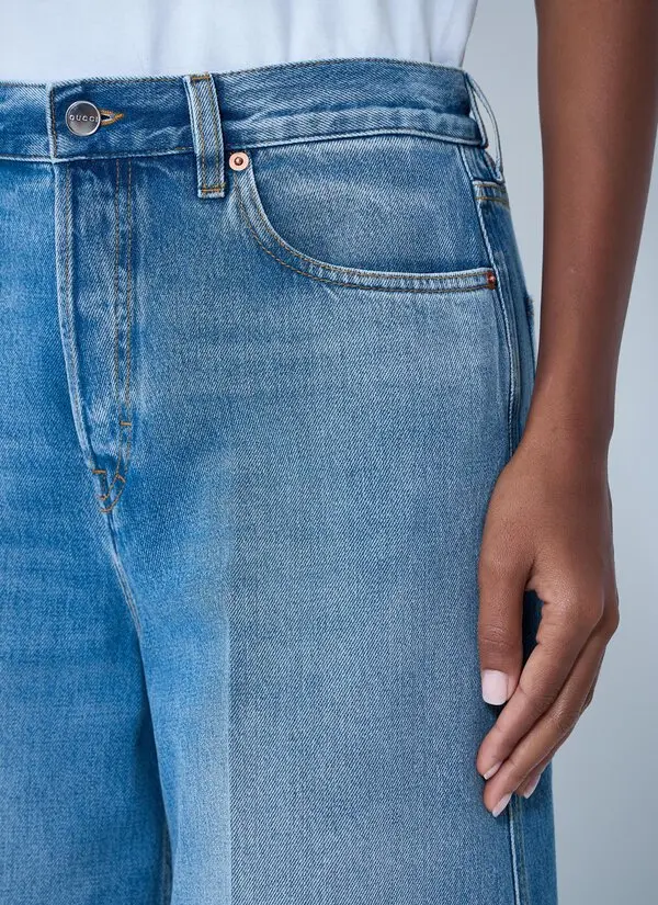 Gucci Wide-leg Five-pocket Jeans