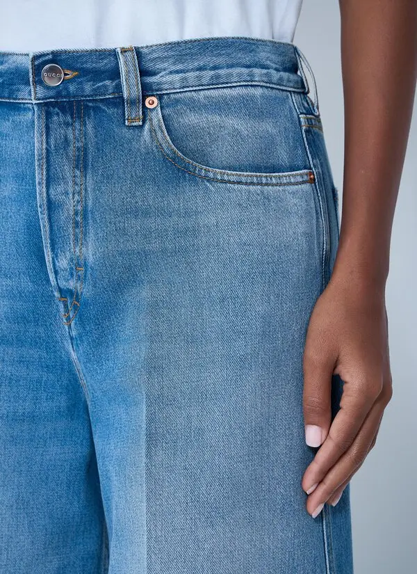 Gucci Wide-leg Five-pocket Jeans