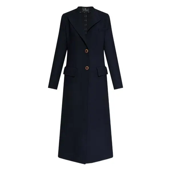 Etro Double-vented Coat - Blue