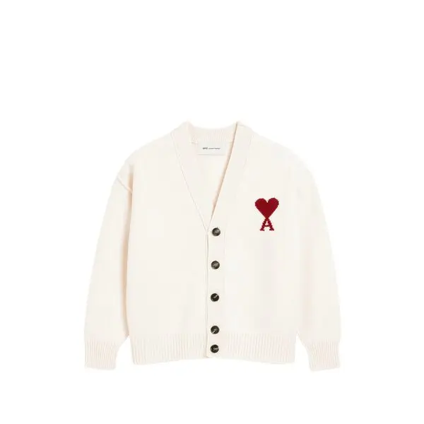 AMI Paris Neutrals Sweaters & Knitwear Cardigans