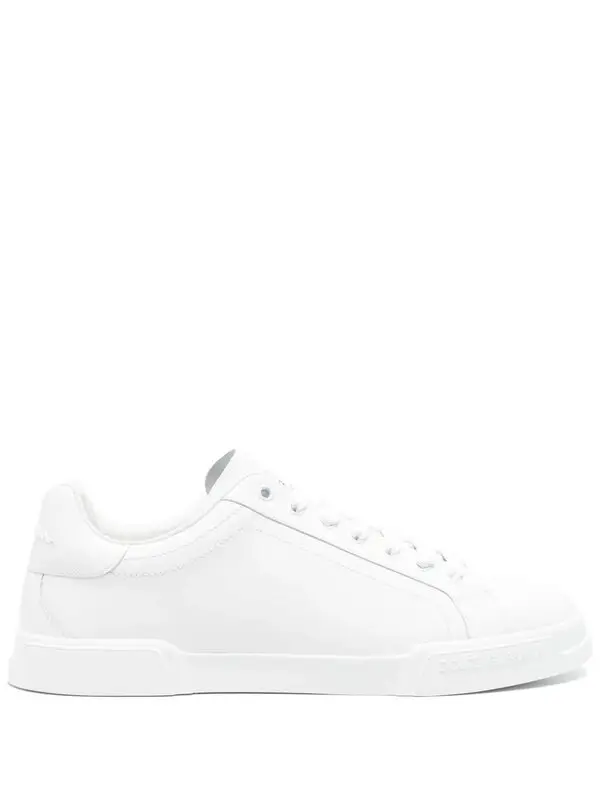 Dolce & Gabbana Portofino Leather Sneakers - White