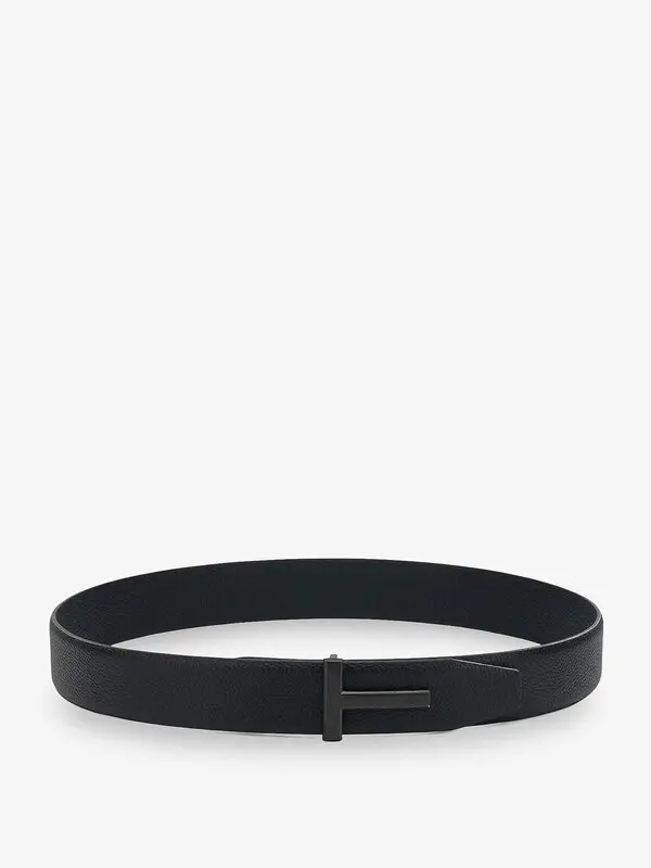 TOM FORD Hammered Leather Belt - Black