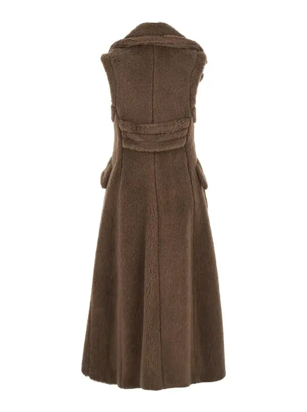 Max Mara Sleeveless Coat With Wide Classic Lapels In Fur - Multicolor