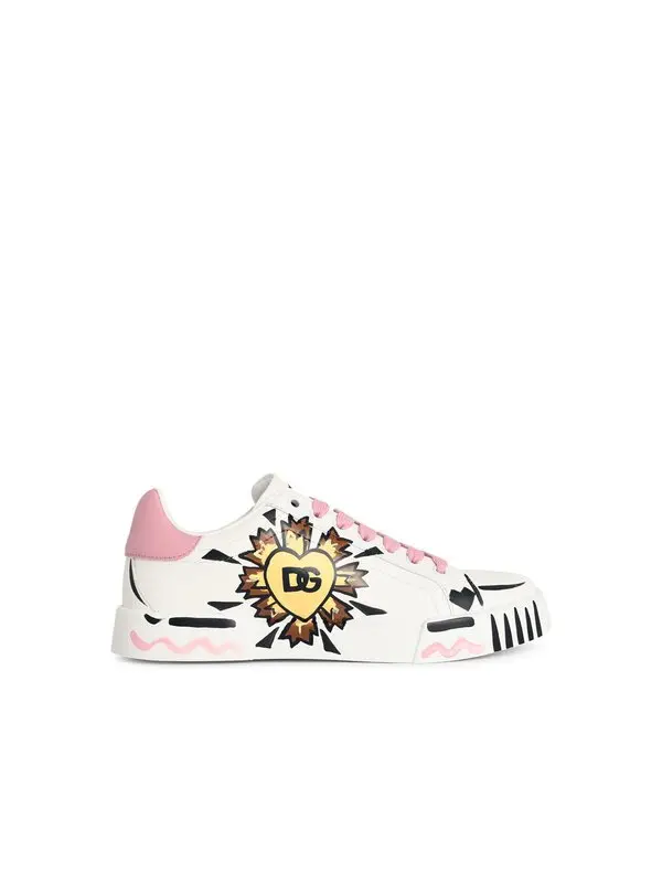 Dolce & Gabbana Portofino Light Strobel' Leather Sneakers - White