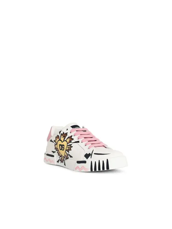 Dolce & Gabbana Portofino Light Strobel' Leather Sneakers - White
