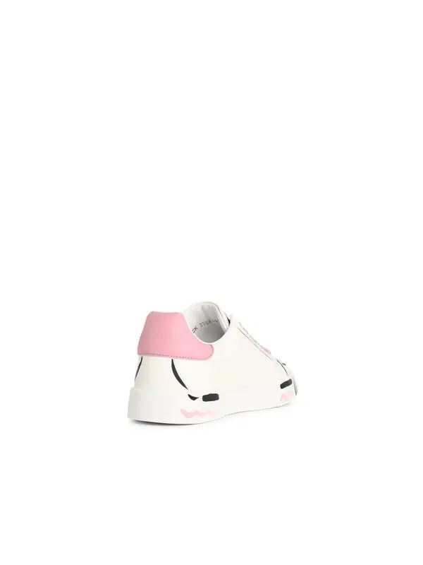 Dolce & Gabbana Portofino Light Strobel' Leather Sneakers - White