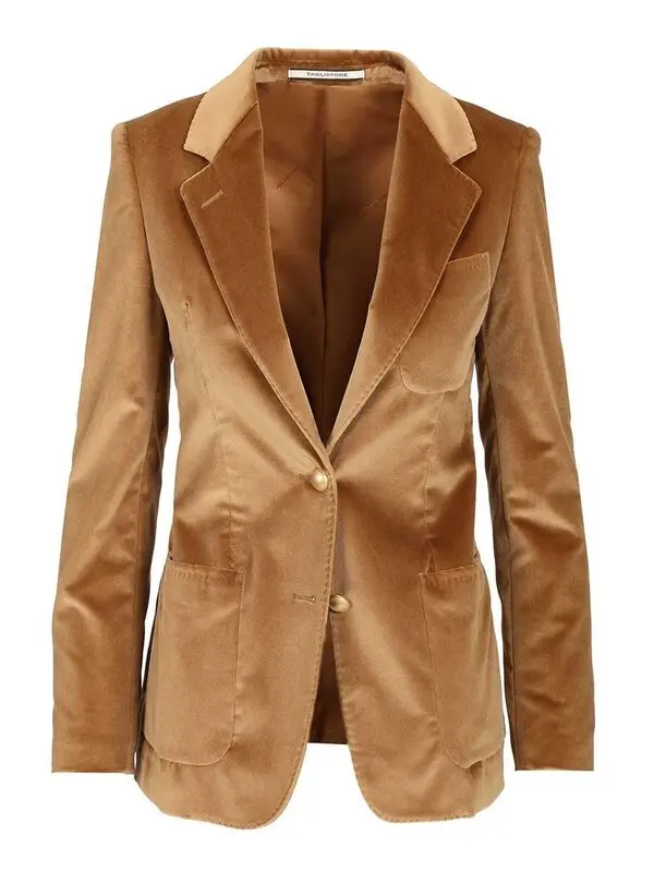 Tagliatore Single-breasted Velvet Blazer - Cream