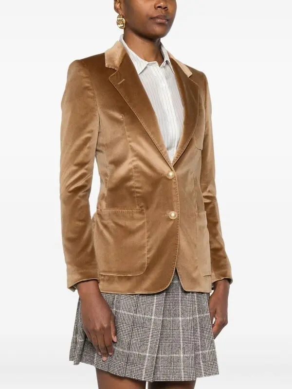 Tagliatore Single-breasted Velvet Blazer - Cream