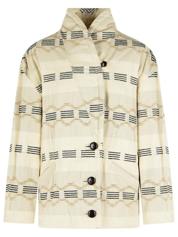 Isabel Marant Étoile Quayla' Beige Cotton Blend Jacket
