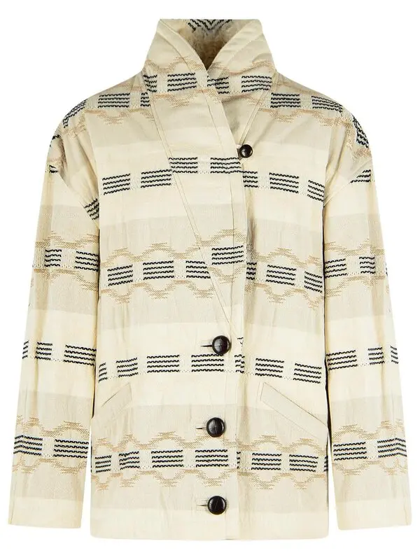 Isabel Marant Étoile Quayla' Beige Cotton Blend Jacket - Cream
