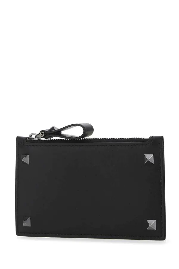 Valentino Garavani Leather Rockstud Card Holder