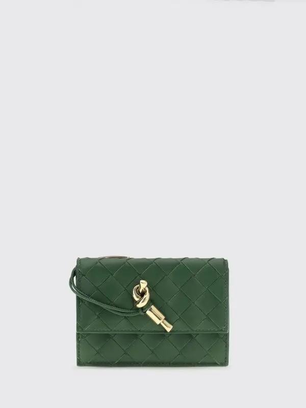 Bottega Veneta Andiamo Intrecciato Lambskin Zipped Card Holder - Green