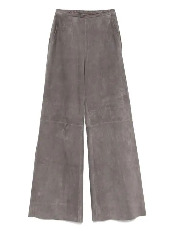 FORTE_FORTE Lightweight Suede Trousers - Gray