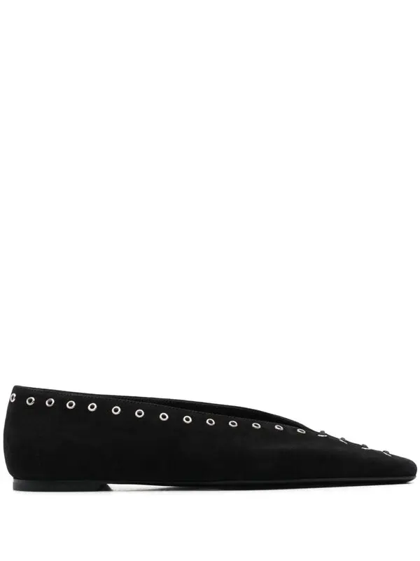 TOTEME Suede Leather Lace-up Ballets - Multicolor
