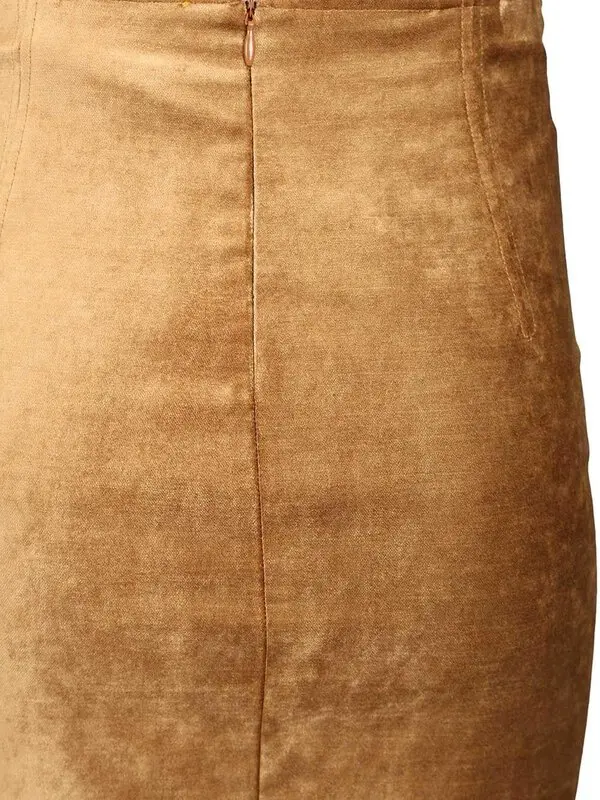 FORTE_FORTE Stretch Velvet Skirt - Gold