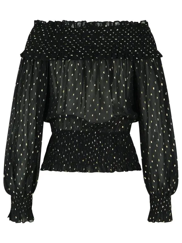 SELF-PORTRAIT Chiffon Viscose Sweater - Black