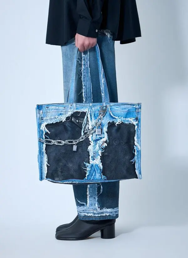 Acne Studios Trompe-l'oeil Tote Bag - Blue