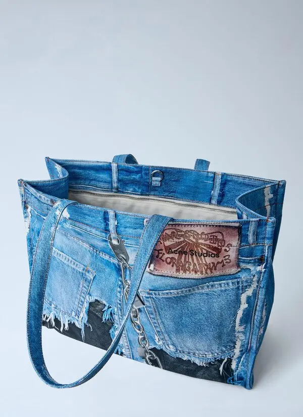 Acne Studios Trompe-l'oeil Tote Bag - Blue