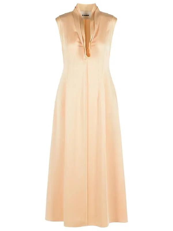 JIL SANDER Acetate And Peach Viscose Dress - Pink