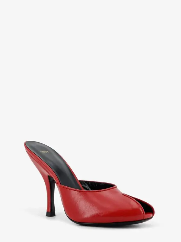 JUDE Leather Date Mule Sandals - Red