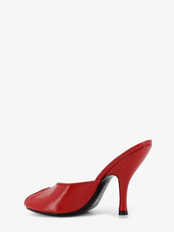 JUDE Leather Date Mule Sandals - Red