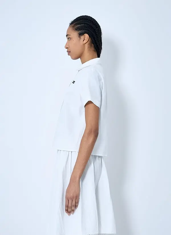 Miu Miu Logo Patch Shirt - White