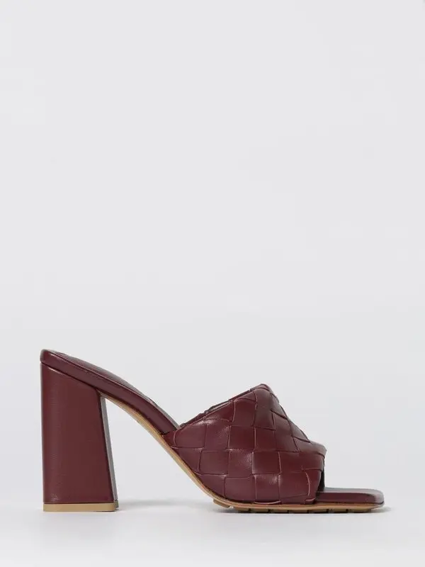 Bottega Veneta Parco Woven Leather Mules - Red