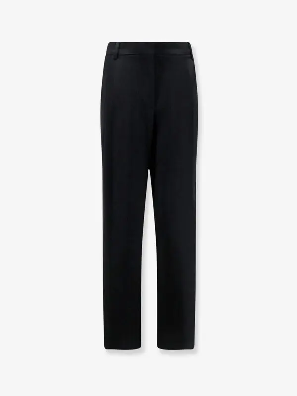 Stella McCartney Pleated Straight Satin Trousers - Black