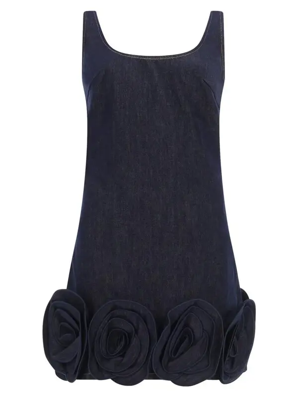 SELF-PORTRAIT Mini Dress With Floral Details - Blue