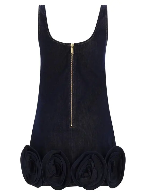 SELF-PORTRAIT Mini Dress With Floral Details - Blue
