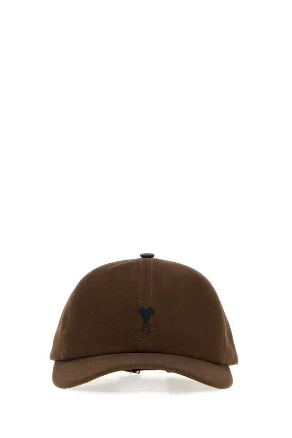 AMI Paris Chocolate Cotton Baseball Cap