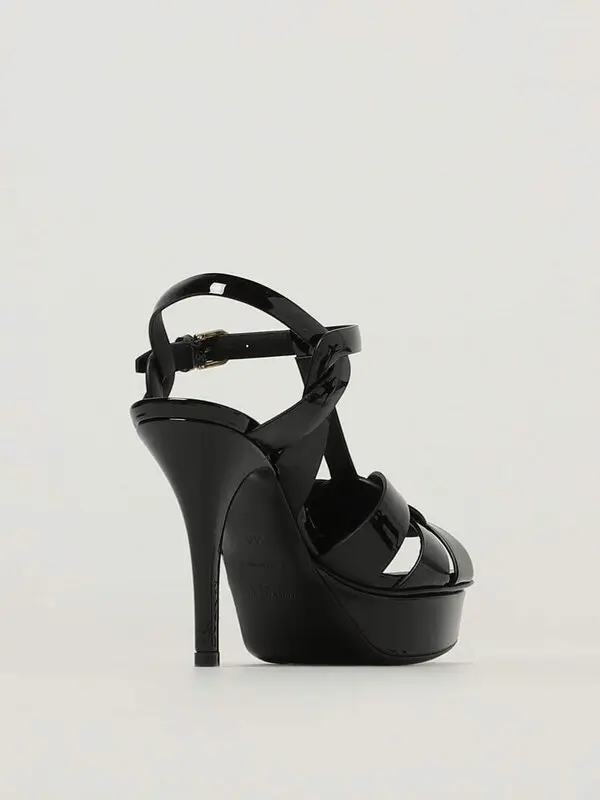 Saint Laurent Patent Leather Heeled Sandal