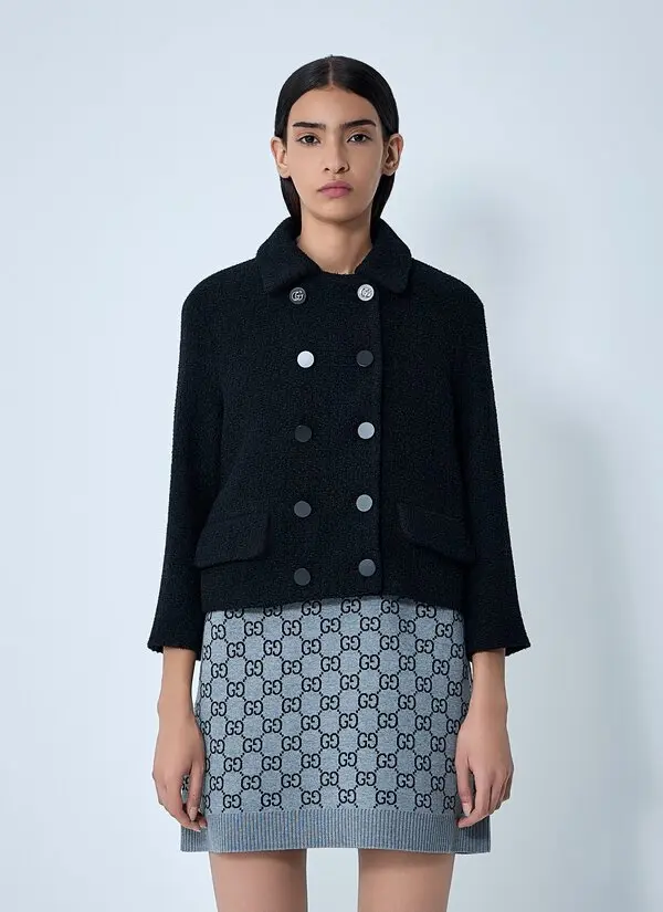 Gucci Wool-blend Double Breasted Jacket - Black