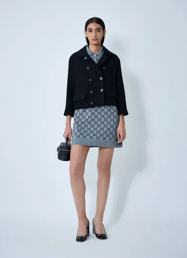 Gucci Wool-blend Double-breasted Jacket - Black