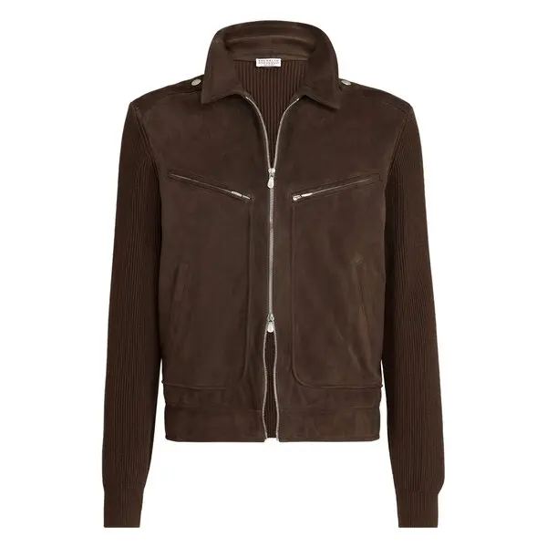 Brunello Cucinelli Jackets Leather Jackets - Brown