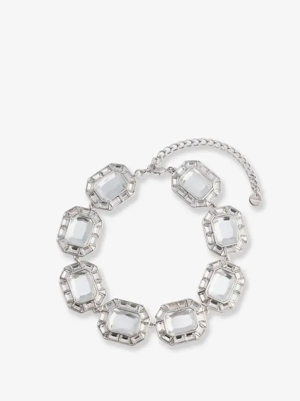 SELF-PORTRAIT Crystal Necklace - Silver