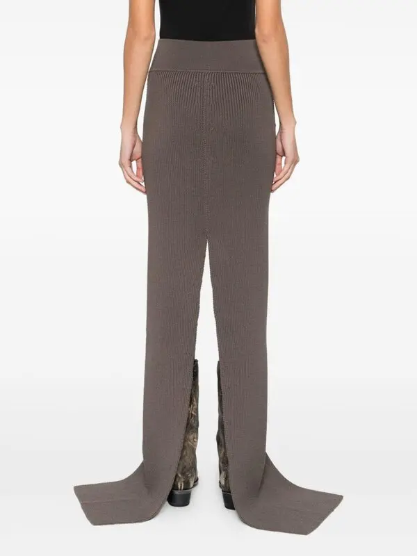Rick Owens Wool Long Skirt - Multicolor
