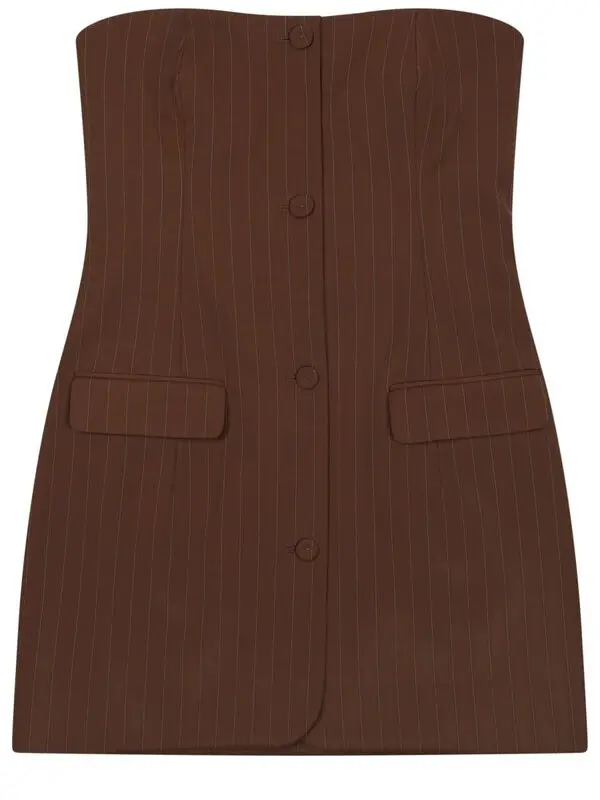 JEAN PAUL GAULTIER Miniabito Sartoriale A Righe - Brown