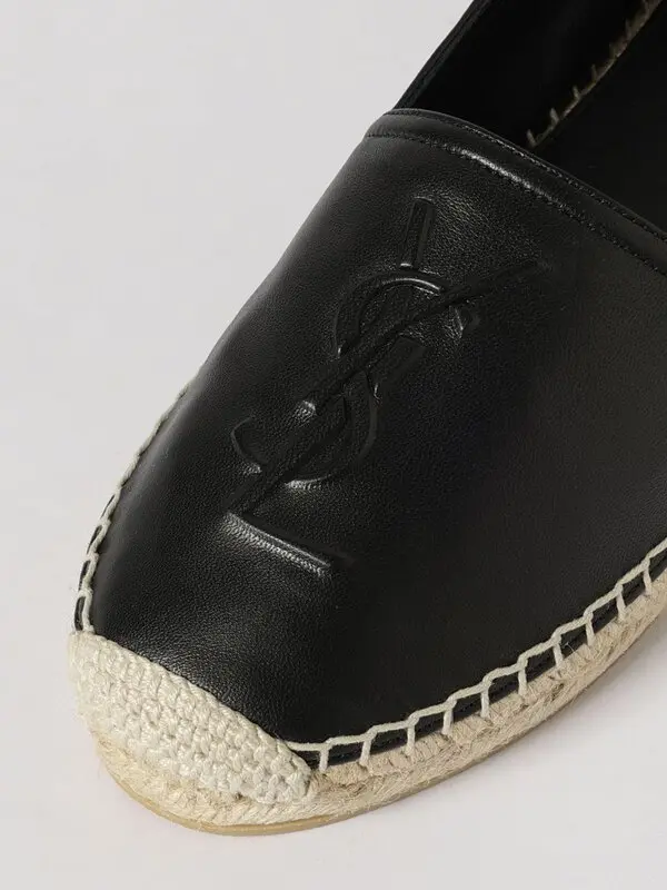 Saint Laurent Lamb Leather Espadrille - Black