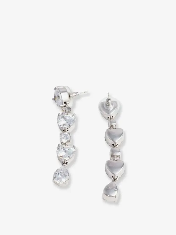 SELF-PORTRAIT Crystal Heart Drop Earrings